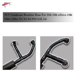 OKAY MOTOR 3-Way PCV Crankcase Breather Hose Vent Hose for 2006-2013 BMW (1,3,5,Series) 128i 528i 328i xi xDrive X3 X5 Z4 N52 3.0L 11157559528