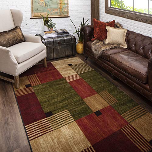 Mohawk Home Alliance Modern Geometric Red 6' x 9' Area Rug Perfect for Living Room, Dining Room, Office