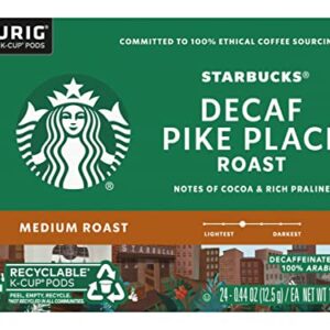 Starbucks Decaf Pike Place Roast, K-Cup for Keurig Brewers, 24 Count