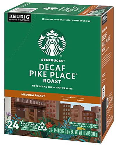 Starbucks Decaf Pike Place Roast, K-Cup for Keurig Brewers, 24 Count