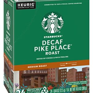 Starbucks Decaf Pike Place Roast, K-Cup for Keurig Brewers, 24 Count