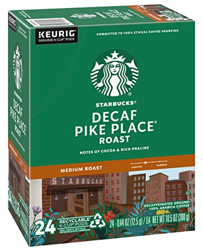 Starbucks Decaf Pike Place Roast, K-Cup for Keurig Brewers, 24 Count