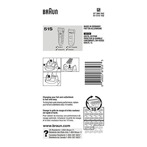 Braun Series 5 Combi 51S Foil and Cutter Replacement Pack (Formerly 8000 360 Complete or Activator), 0.32 Ounce