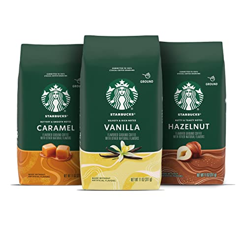 Starbucks Flavored Ground Coffee—Variety Pack—Naturally Flavored—3 bags (11 oz each)