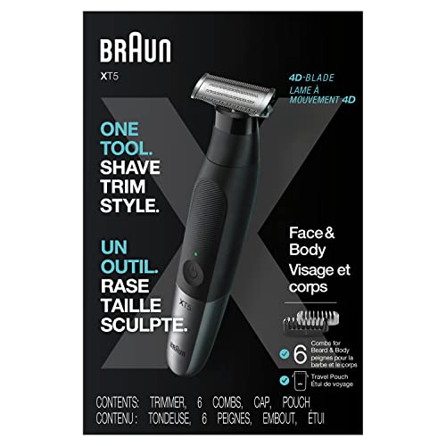 Braun Series XT5 – Beard Trimmer, Shaver, Electric Razor for Men, Manscaping Kit, Durable Blade, Travel Pouch, XT5200