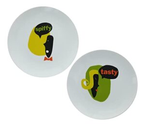 crate & barrel cb2 set of 2 spiffy & tasty appetizer dessert plates