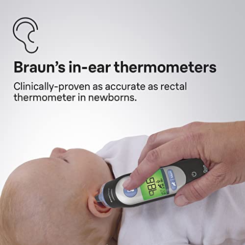 Braun ThermoScan 7 – Digital Ear Thermometer for Kids, Babies, Toddlers and Adults – Fast, Gentle, and Accurate Results in 2 Seconds - Black, IRT6520