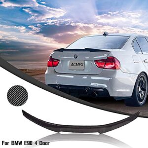 Acmex Rear Spoiler Wing Fits for 2008-2012 BMW E90 M3 Sedan & 2006-2011 E90 3 Series Sedan Trunk M4 Style 323i 325i 325xi 328i 328i xDrive 330i 330xi 335i 335d 335i xDrive M3 (Carbon Fiber)