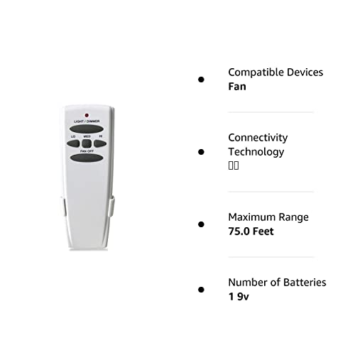 HD5 Ceiling Fan Remote Control Replacement for Hampton Bay Fan-HD UC7078T CHQ7078T Fan-HD5 Standard-RR7079T