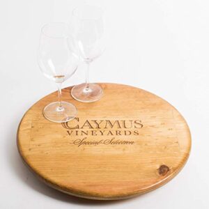 caymus crate lazy susan by alpine wine design, golden oak finish