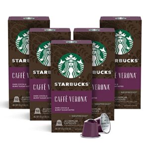 starbucks by nespresso dark roast caffè verona coffee (50-count single serve capsules, compatible with nespresso original line system)