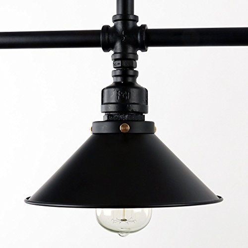 UNITARY Farmhouse Pendant Lights Kitchen Island, Kitchen Light Fixtures, Rustic Dining Room Light Fixture with 3 E26 Bulb Sockets, Black Metal Pool Table Lights, Ceiling Pendant Light Fixtures