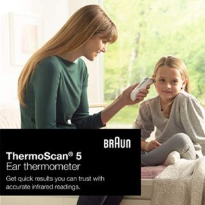 Braun Digital Ear Thermometer, ThermoScan 5 IRT6500, Ear Thermometer for Babies, Kids, Toddlers and Adults, Display is Digital and Accurate, Thermometer for Precise Fever Tracking at Home