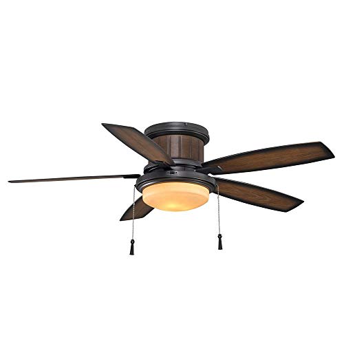 Hampton Bay Roanoke 48 in. LED Indoor/Outdoor Natural Iron Ceiling Fan with Light Kit