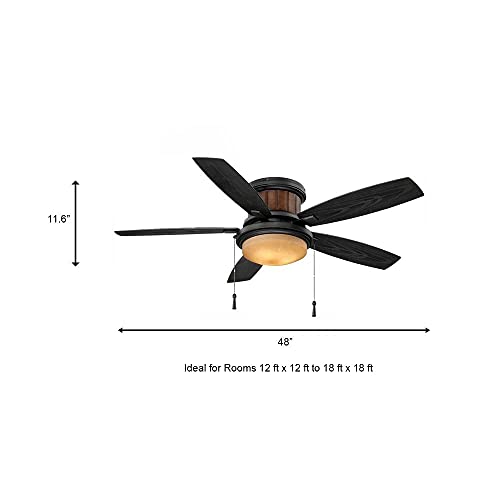 Hampton Bay Roanoke 48 in. LED Indoor/Outdoor Natural Iron Ceiling Fan with Light Kit