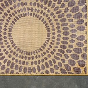 Unique Loom Barista Collection Modern, Abstract, Geometric, Circles, Urban, Rustic, Warm Colors Area Rug, 9 ft x 12 ft, Beige/Burgundy