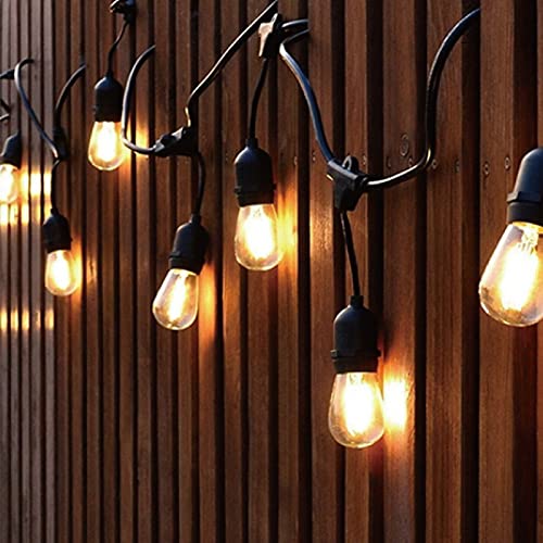 Meconard 24 Pack LED S14 Replacement Light Bulbs, Shatterproof Outdoor String Light Bulbs, 1 Watt to Replace 11Watts Incandescent Bulb, E26 Regular Medium Screw Base, 2200K Warm White, Non-Dimmable