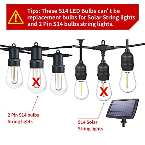 Meconard 24 Pack LED S14 Replacement Light Bulbs, Shatterproof Outdoor String Light Bulbs, 1 Watt to Replace 11Watts Incandescent Bulb, E26 Regular Medium Screw Base, 2200K Warm White, Non-Dimmable