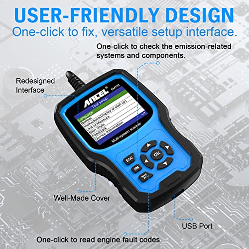 ANCEL BM700 Battery Registration Tool Fits for BMW, Full Diagnostic Tool Professional SRS Airbag Reset Scan Tool for Mini Cooper OBD1 OBD2 Scanner Car Engine Code Reader Injector Coding Oil Reset