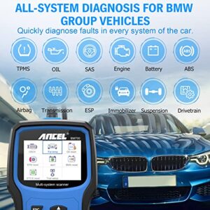 ANCEL BM700 Battery Registration Tool Fits for BMW, Full Diagnostic Tool Professional SRS Airbag Reset Scan Tool for Mini Cooper OBD1 OBD2 Scanner Car Engine Code Reader Injector Coding Oil Reset