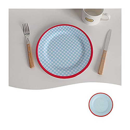 KOWMcp Dinner Plates Household Round Dinner Plate Dessert Fruit Food Storage Tray (Color : Red)