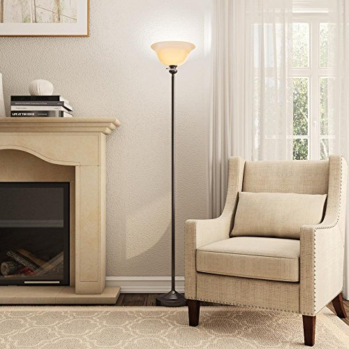 Hampton Bay 71.25 in. Bronze Torchiere Floor Lamp 1000029926 - New