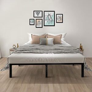 AMSEJOPS Heavy Duty California King Bed Frame, 16 Inches Tall Metal Platform Bedframe with Maximum Storage, No Box Spring Needed, Noise-Free, Easy Assembly, 3500lbs Steel Slat Support