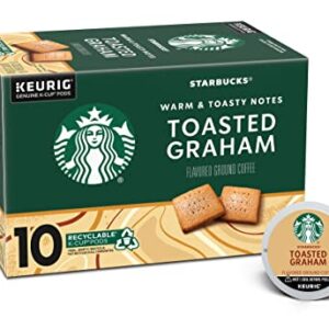 Starbucks Flavored Ground Coffee K-Cup Pods, Toasted Graham, Signature Collection, 100% Arabica Coffee, Recyclable K-Cup, 10 CT K-Cup Pods/Box (Pack of 2 Boxes)