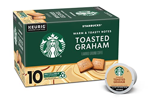 Starbucks Flavored Ground Coffee K-Cup Pods, Toasted Graham, Signature Collection, 100% Arabica Coffee, Recyclable K-Cup, 10 CT K-Cup Pods/Box (Pack of 2 Boxes)