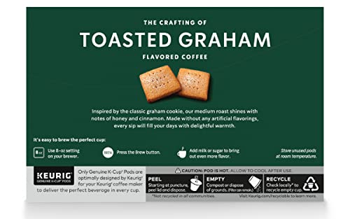 Starbucks Flavored Ground Coffee K-Cup Pods, Toasted Graham, Signature Collection, 100% Arabica Coffee, Recyclable K-Cup, 10 CT K-Cup Pods/Box (Pack of 2 Boxes)