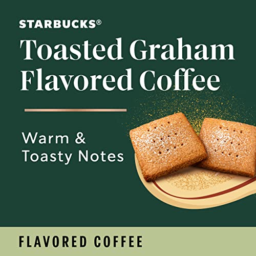 Starbucks Flavored Ground Coffee K-Cup Pods, Toasted Graham, Signature Collection, 100% Arabica Coffee, Recyclable K-Cup, 10 CT K-Cup Pods/Box (Pack of 2 Boxes)