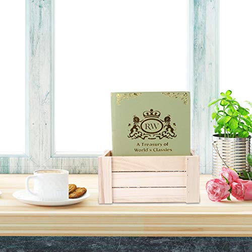 Cabilock Farmhouse Wood Planter Small Crate Wooden Desktop Storage Organizer Remote Control Caddy Holder Wood Box Container for Desk Office Supplies Home and Table S Decorative Box Wood Flower Pot