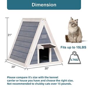 Petsfit Cat House for Outdoor Indoor Cats Weatherproof, Outside Feral Cat Shelter with Escape Door