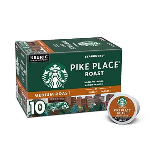 Starbucks Medium Roast K-Cup Coffee Pods — Pike Place Roast for Keurig Brewers — 1 box (10 pods)