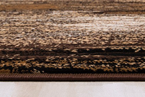 PRO RUGS Chocolate/Brown/Gold Abstract Contemporary Modern Design Mixed Colors Area Rug. (8 FEET X 10 FEET)