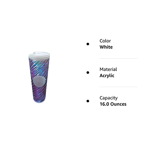 Starbucks 2022 Holiday Candy Cane Swirl Acrylic Tumbler 16oz Grande (White)