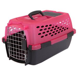 petmate vari kennel translucent cover, jelly pink/black, 24″/10-20 lb