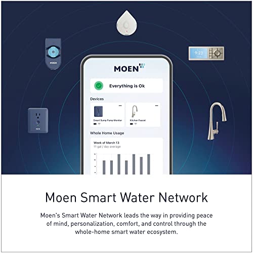 Moen 900-006 Flo Smart Water Monitor and Shutoff in 1-Inch Diameter