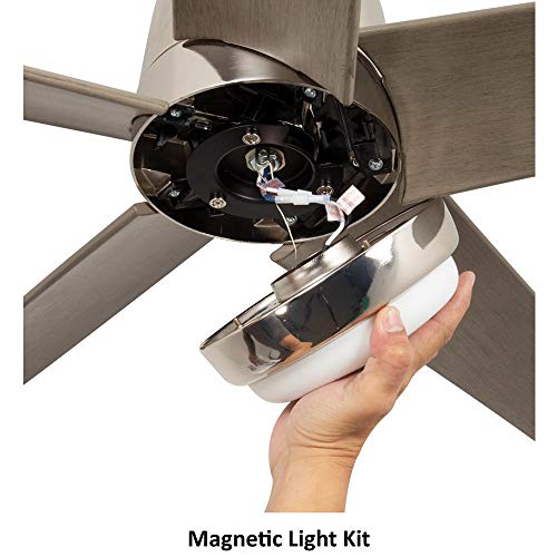 Hampton Bay Mena 54 in. White Color Changing Integrated LED IndoorOutdoor Brushed Nickel Ceiling Fan with Light Kit and Remote