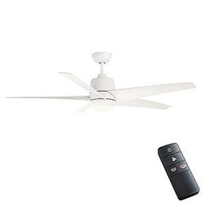 mena 54 in. white color changing integrated led indoor/outdoor matte white ceiling fan with light kit and remote control