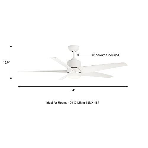 Mena 54 in. White Color Changing Integrated LED Indoor/Outdoor Matte White Ceiling Fan with Light Kit and Remote Control