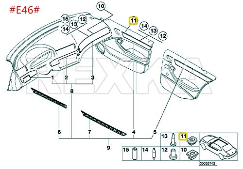 Rexka 20pcs Interior Trim Moulding Door Retainer Trim Finisher Clips E46 E90 E91 X5 Compatible with BMW E46 E90 E91 E92 320i 323i 325i 328i 330i M3 X5 E53 07149158194