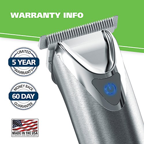 Wahl Stainless Steel Lithium Ion 2.0+ Beard Trimmer for Men - Electric Shaver & Nose Ear Trimmer - Rechargeable All in One Men's Grooming Kit - Model 9864SS