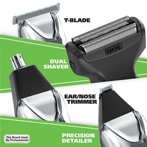 Wahl Stainless Steel Lithium Ion 2.0+ Beard Trimmer for Men - Electric Shaver & Nose Ear Trimmer - Rechargeable All in One Men's Grooming Kit - Model 9864SS