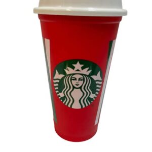 Starbucks Reusable Color Changing 6 Hot Cups - Limited Edition Holiday & Christmas Gift Hot Cups With Lids - 16 Ounces - (Pack of 6)