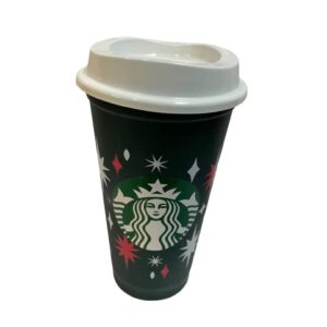 Starbucks Reusable Color Changing 6 Hot Cups - Limited Edition Holiday & Christmas Gift Hot Cups With Lids - 16 Ounces - (Pack of 6)