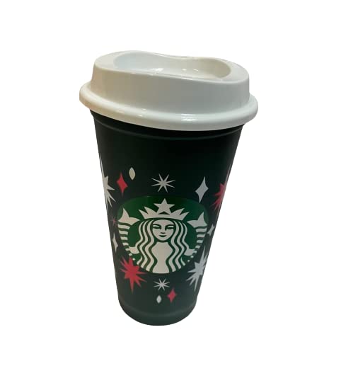 Starbucks Reusable Color Changing 6 Hot Cups - Limited Edition Holiday & Christmas Gift Hot Cups With Lids - 16 Ounces - (Pack of 6)