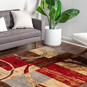 Rugs.com Cafe Collection Rug – 8' x 10' Multi Medium Rug Perfect for Living Rooms, Large Dining Rooms, Open Floorplans