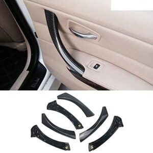 chuanghui car door handle for bmw 3 series e90 e91 2006-2012 interior door handles replace cover car door handle assembly 323i 325i 328i 330i 335i (carbon fiber color)