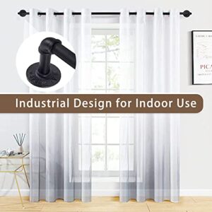 FELIDESIGN Outdoor Curtain Rod, 1 Inch Industrial Curtain Rod, Stainless Steel Curtain Rods, Black Curtain Rod, Curtain Rods for Windows 28 to 48, Rust Resistant for Indoor/Outdoor Use